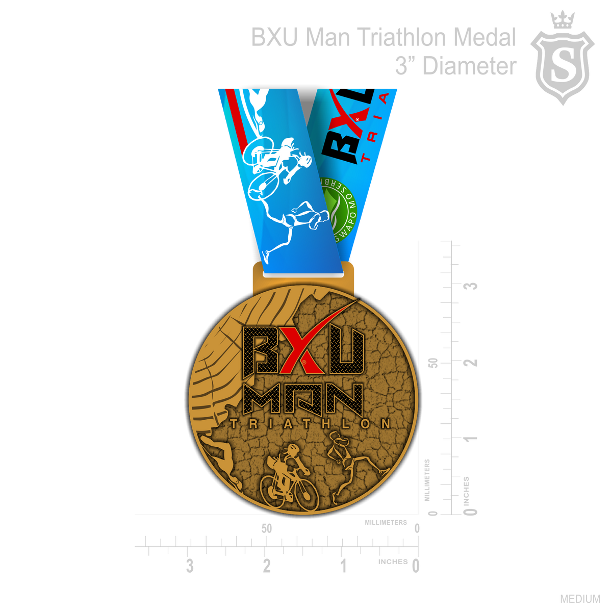 bxu-man-triathlon-medal-2023-suarez-arts