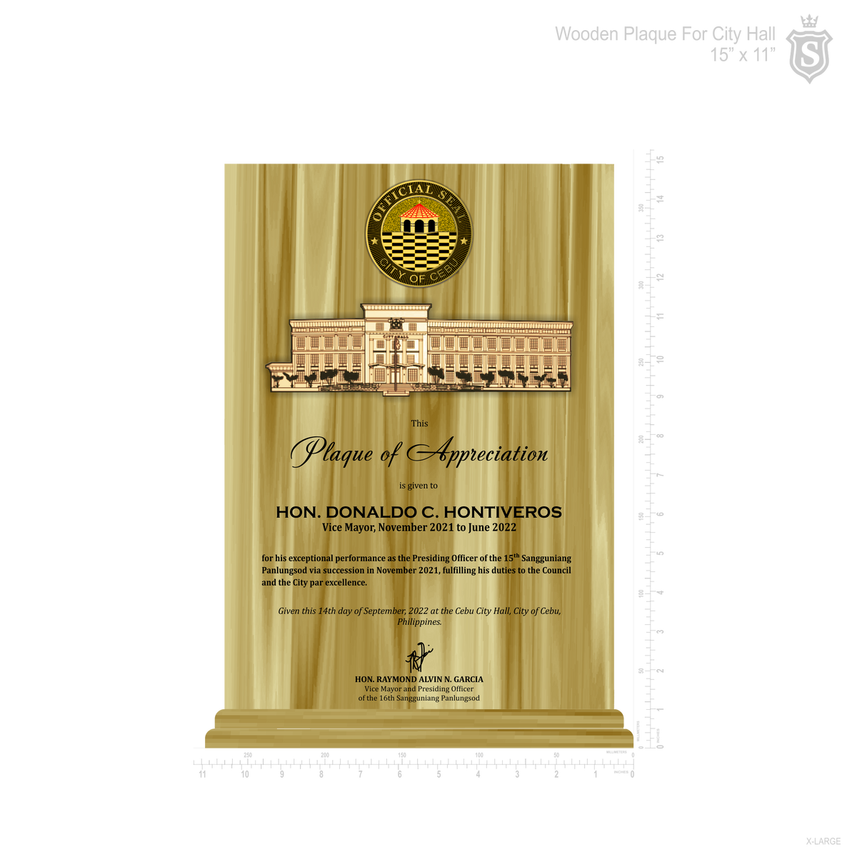 Cebu City Hall Wooden Plaque - Plaque of Appreciation – Suarez Arts