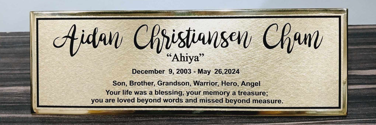 Memorial Brass Plate with Stand – Suarez Arts