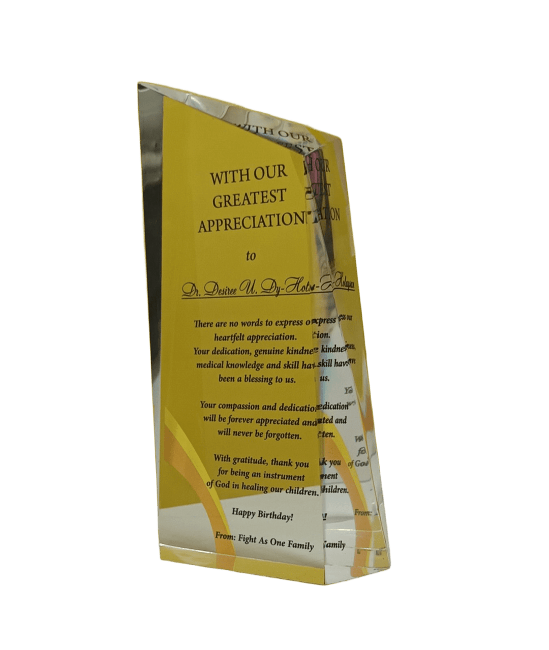 Appreciation Plaque – Suarez Arts
