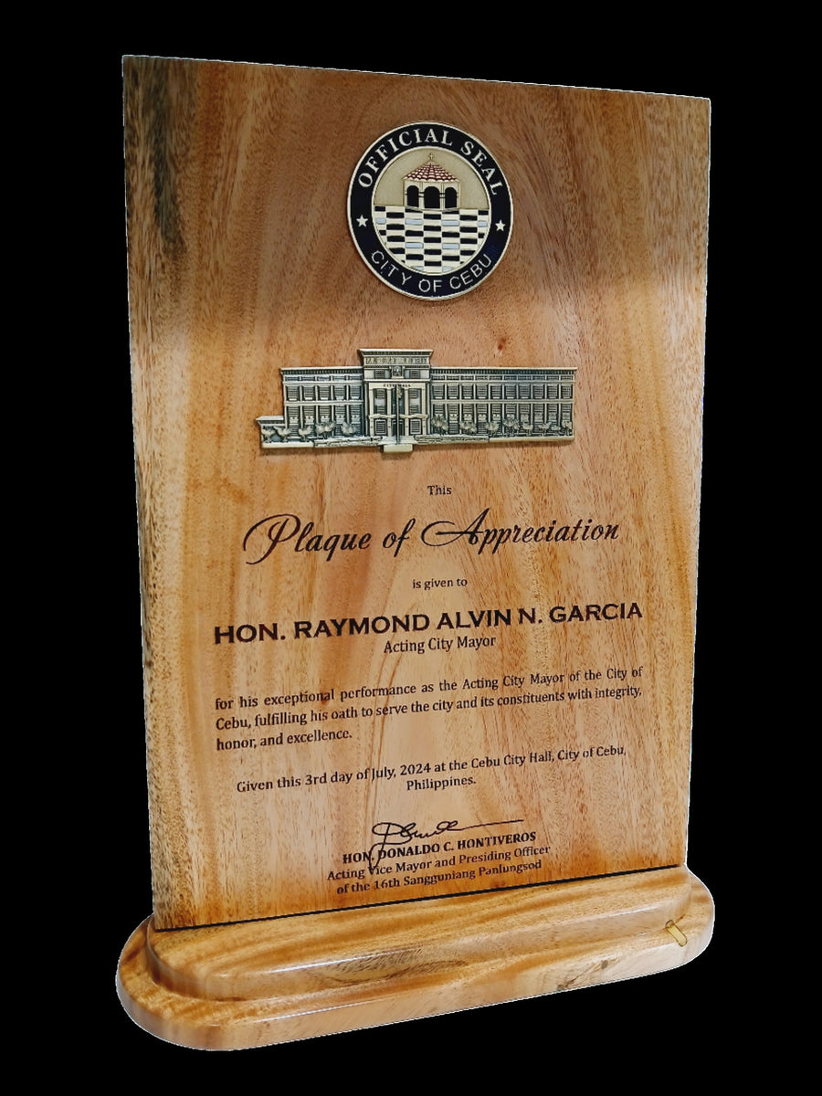 Cebu City Hall Wooden Plaque – Suarez Arts