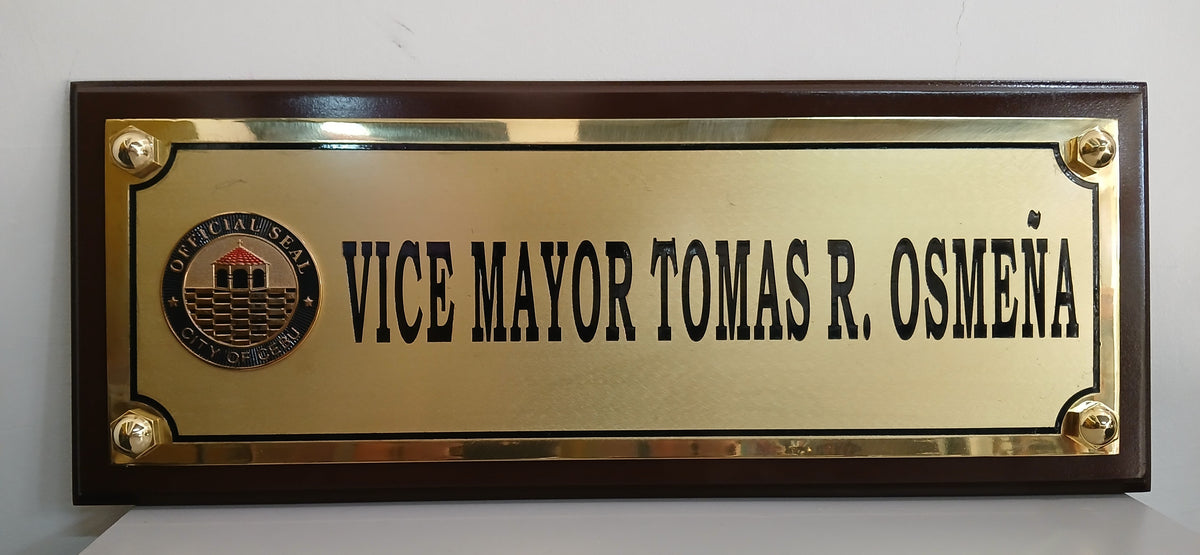 Door Wood Signage - Vice Mayor Tomas R. Osmeña – Suarez Arts