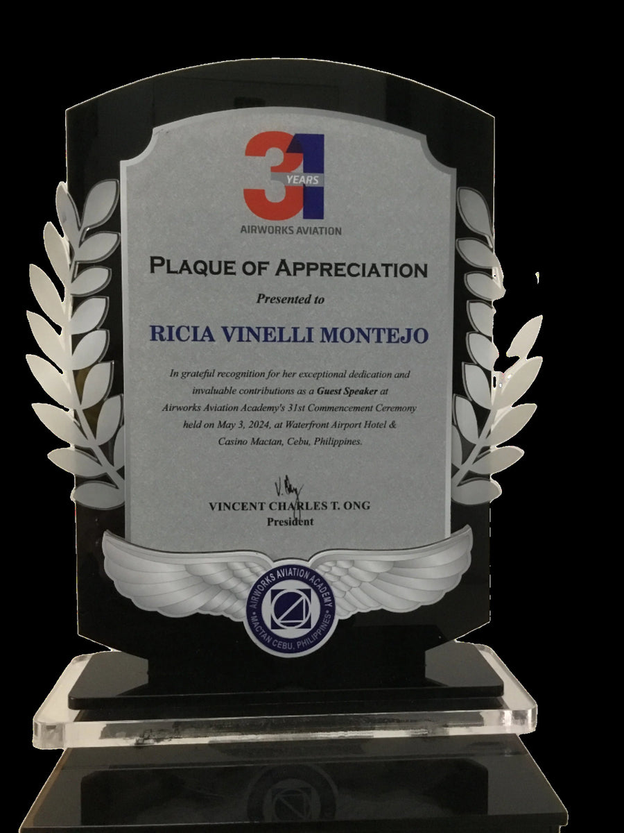 Airworks Aviation Wooden Plaque of Appreciation – Suarez Arts