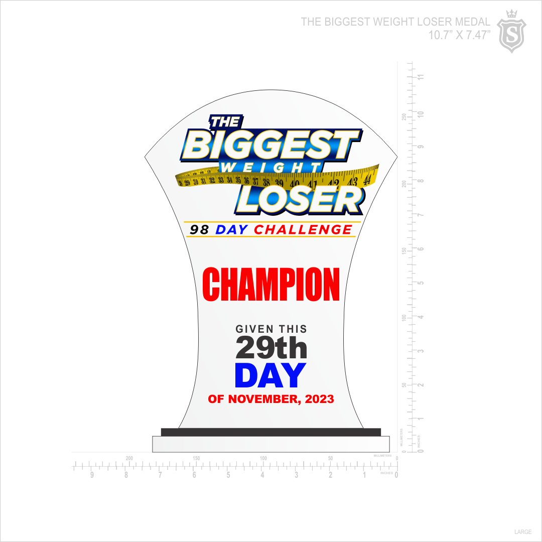 The Biggest Weight Loser Plaque - Champion – Suarez Arts