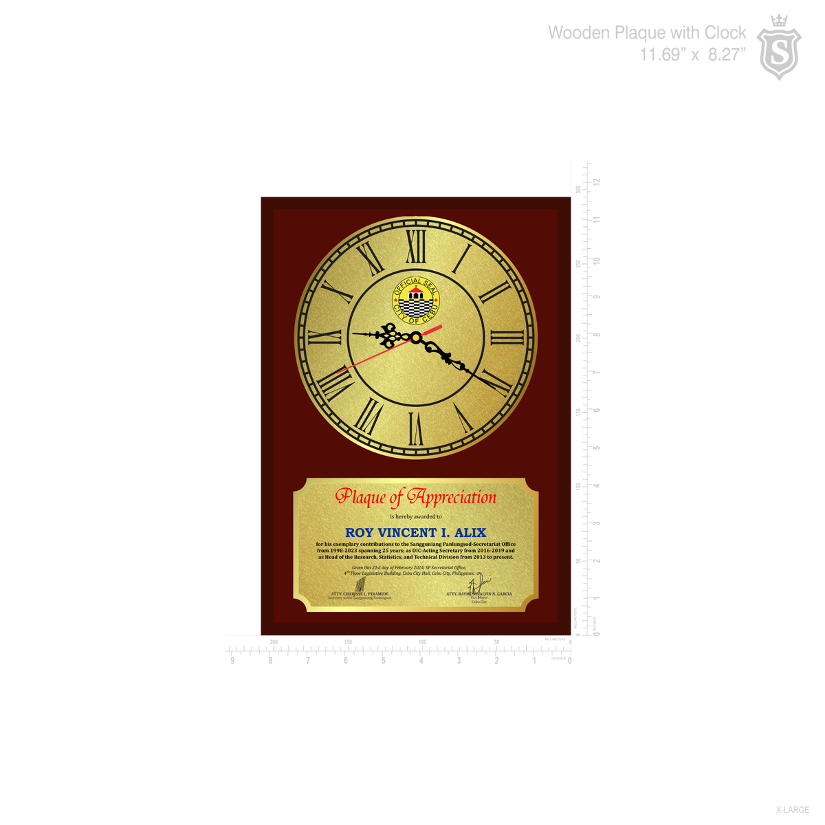 CEBU CITY WOODEN CLOCK PLAQUE – Suarez Arts