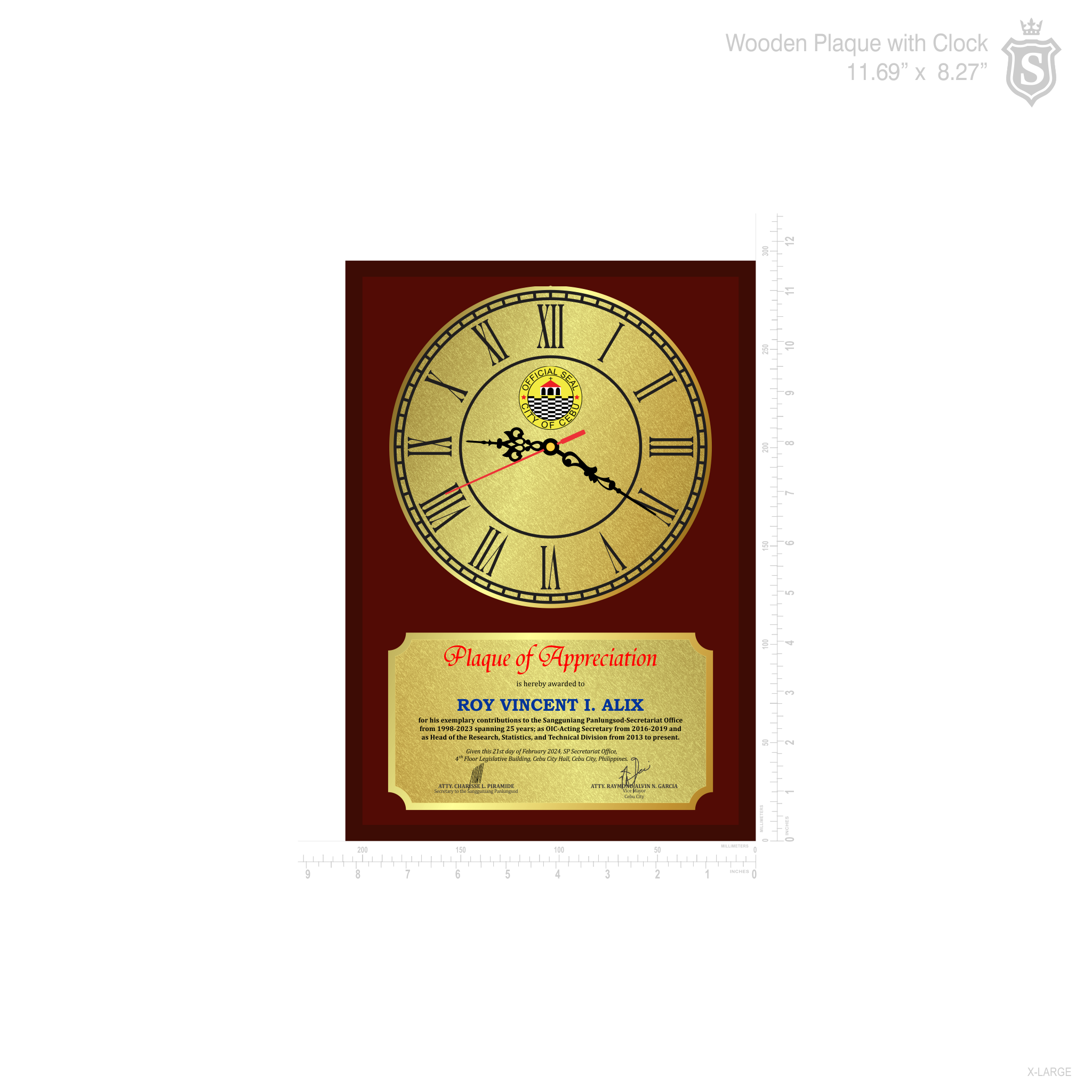 CEBU CITY WOODEN CLOCK PLAQUE – Suarez Arts