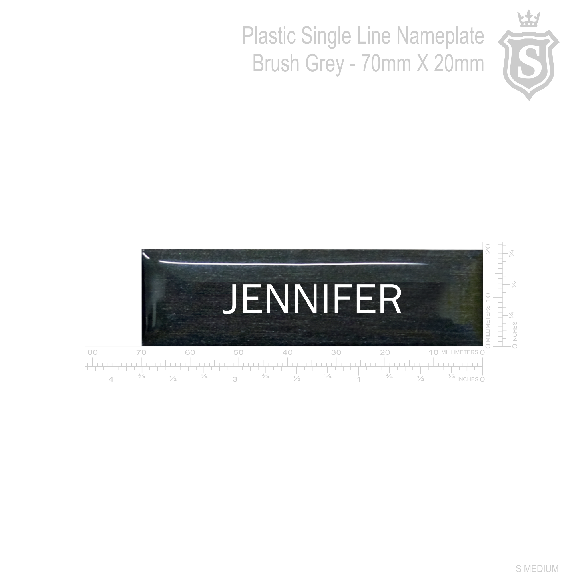 1 Line Acrylic Nameplate - 70mm x 20mm – Suarez Arts