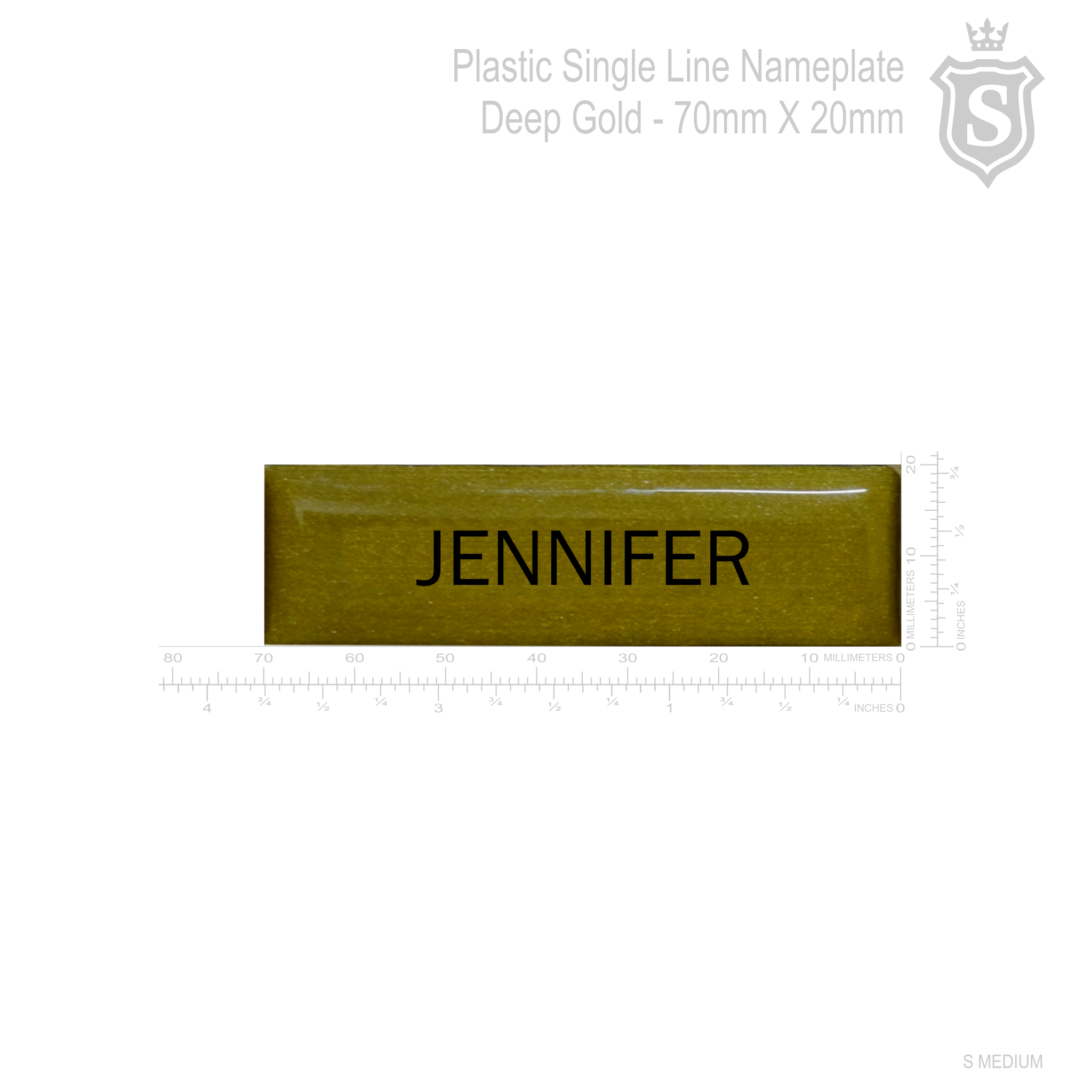 1 Line Acrylic Nameplate - 70mm x 20mm – Suarez Arts