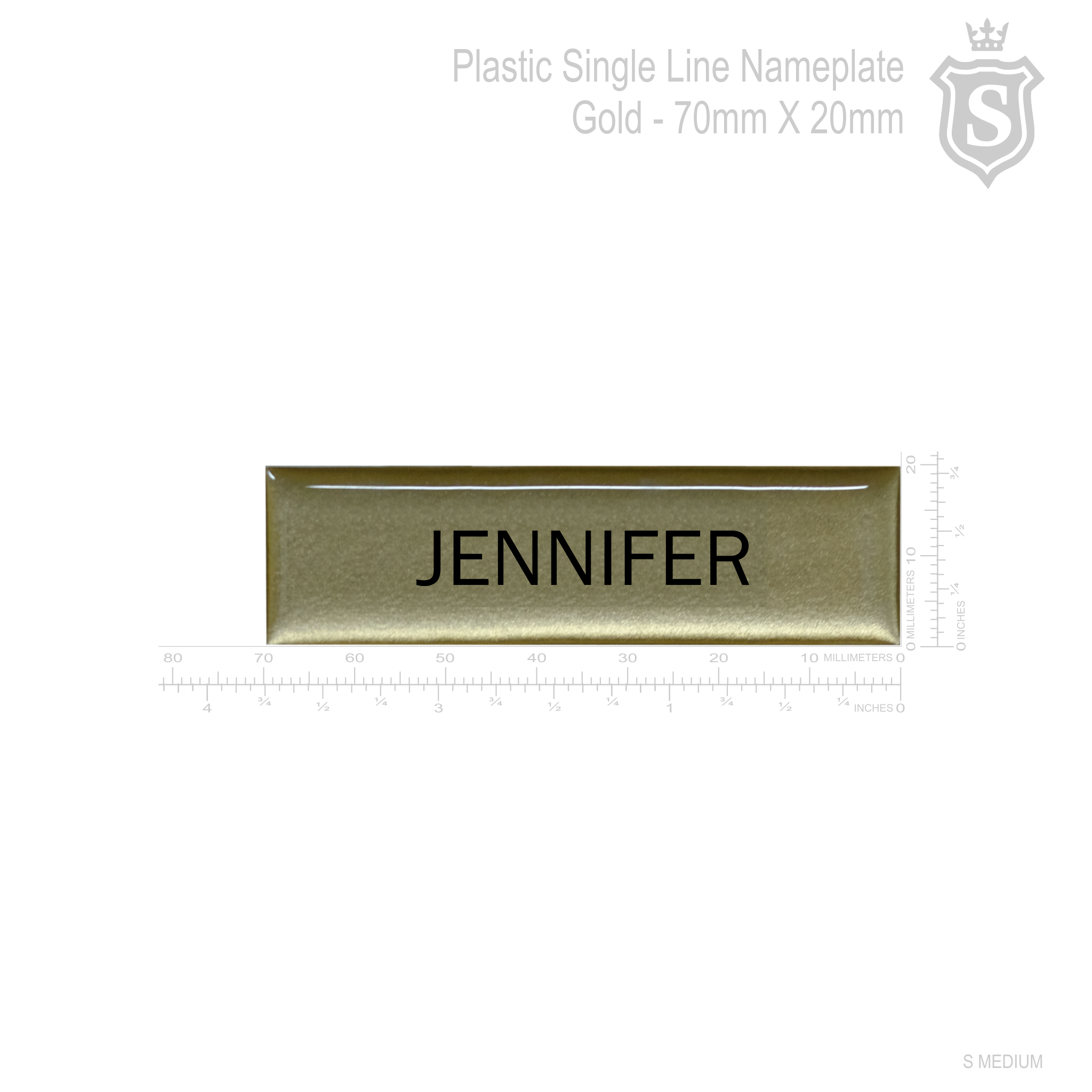 1 Line Acrylic Nameplate - 70mm x 20mm – Suarez Arts