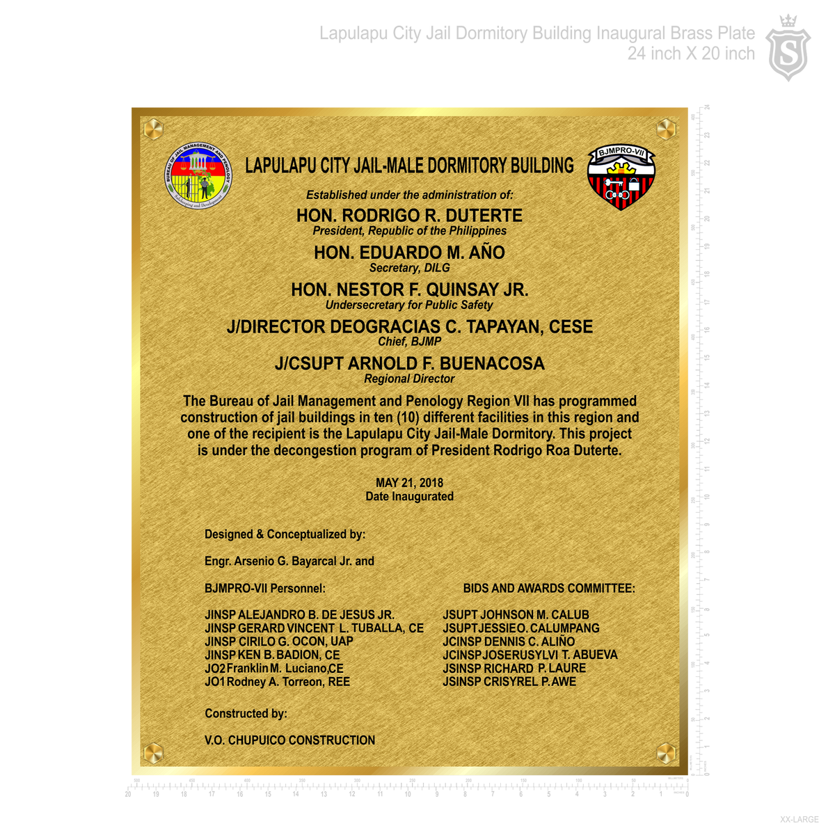 Inaugural Brass Marker – Suarez Arts