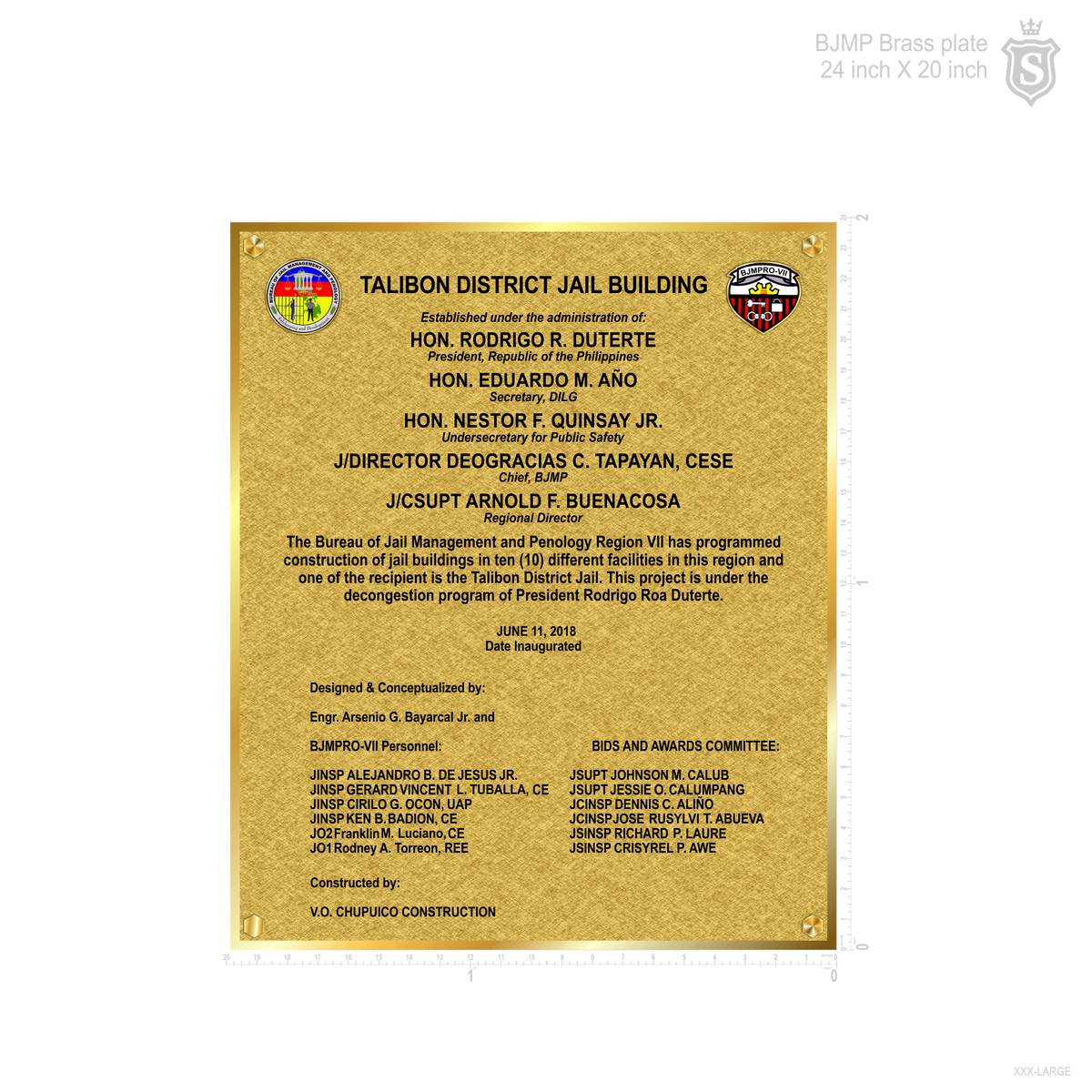 BJMP INAUGURAL MARKER - BJMP – Suarez Arts