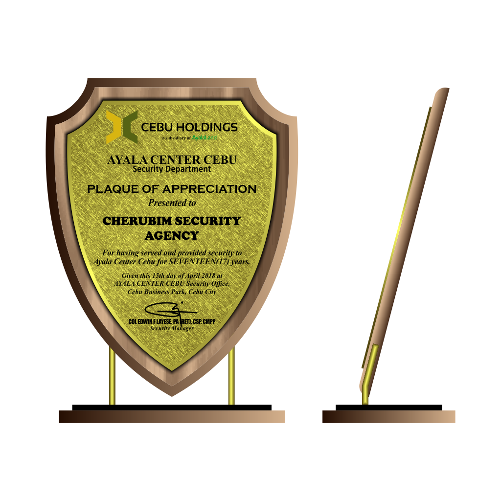 Cherubim Security Agency Plaque – Suarez Arts