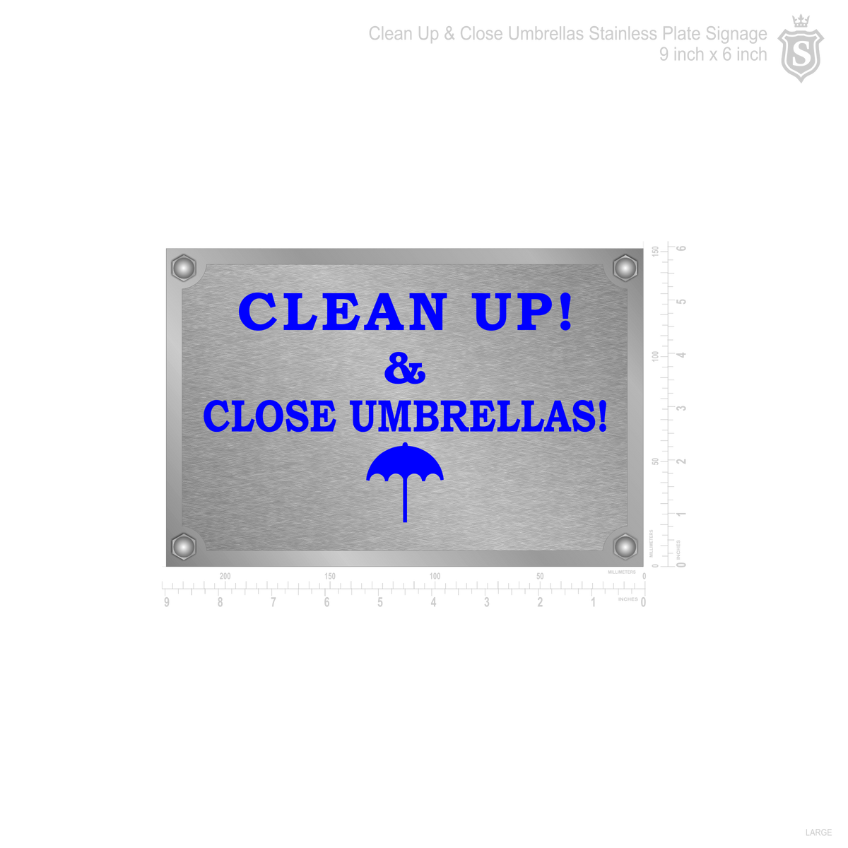 Clean Up Stainless Signage 9" x 6" – Suarez Arts