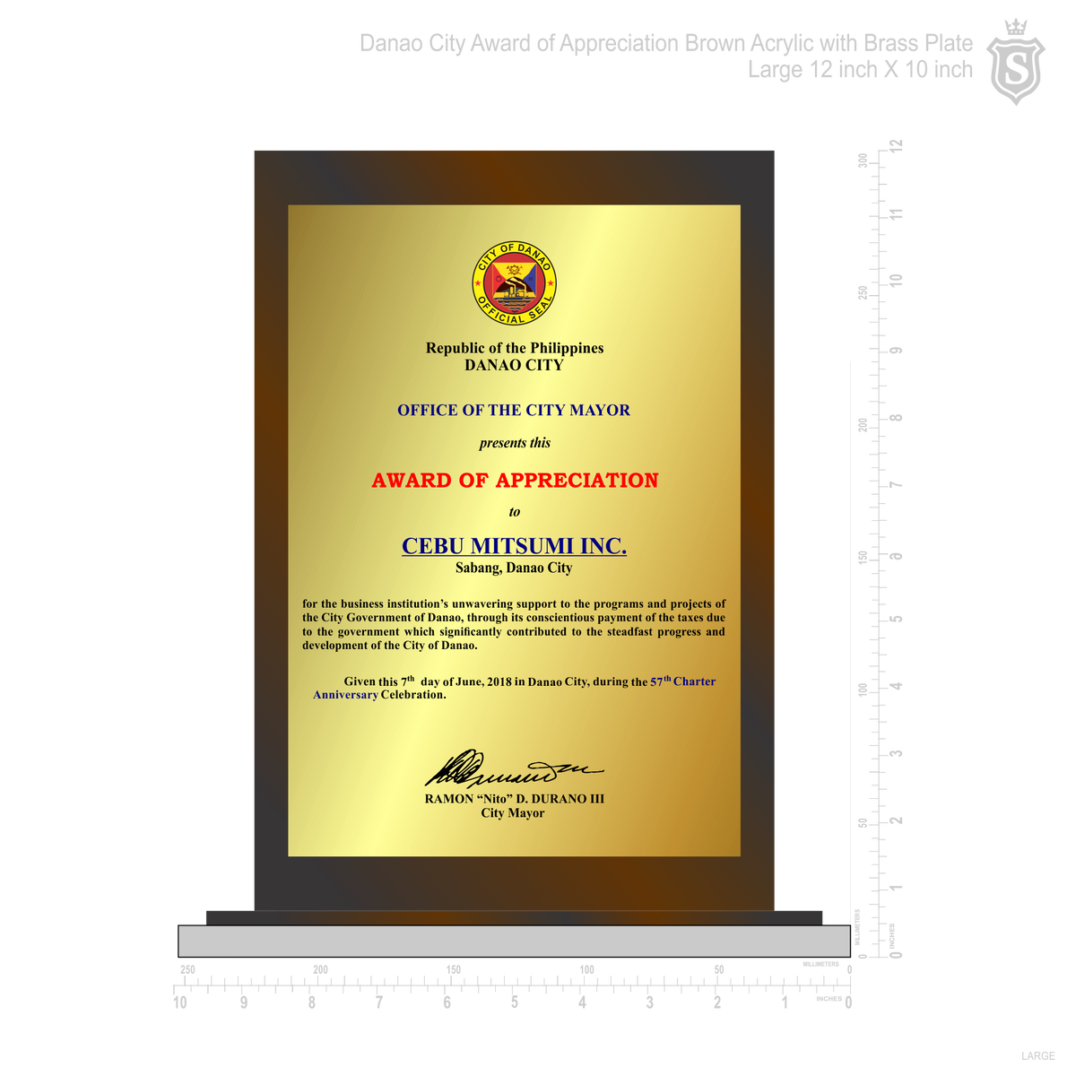 Danao Plaques 2018 – Suarez Arts