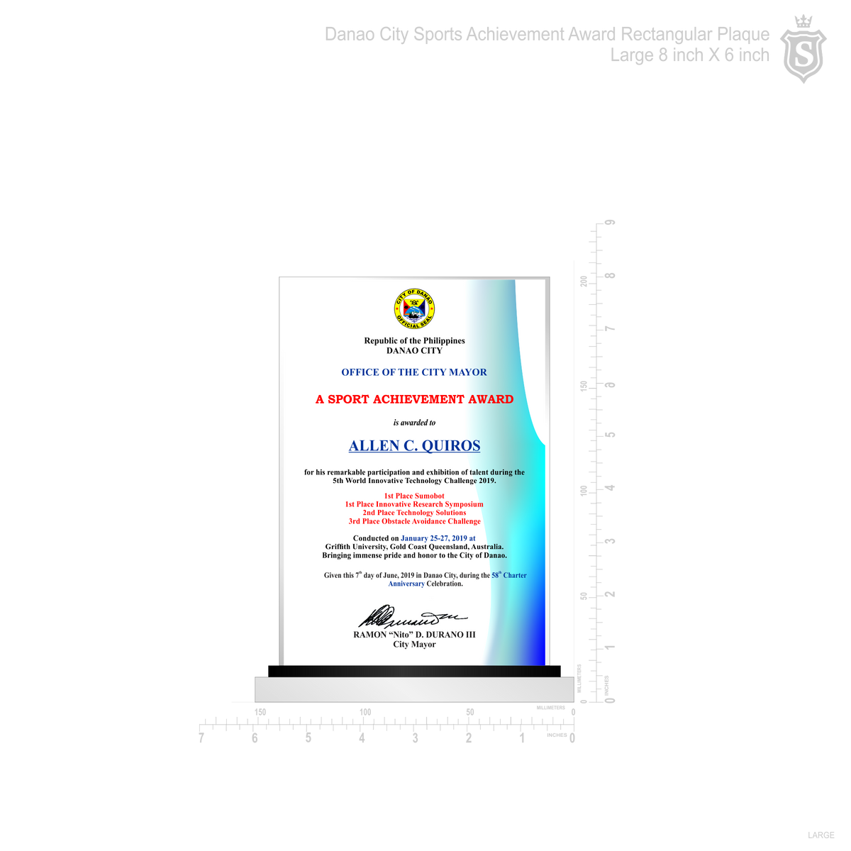 Danao Plaque Double Body Flame & Rectangular Plaque – Suarez Arts