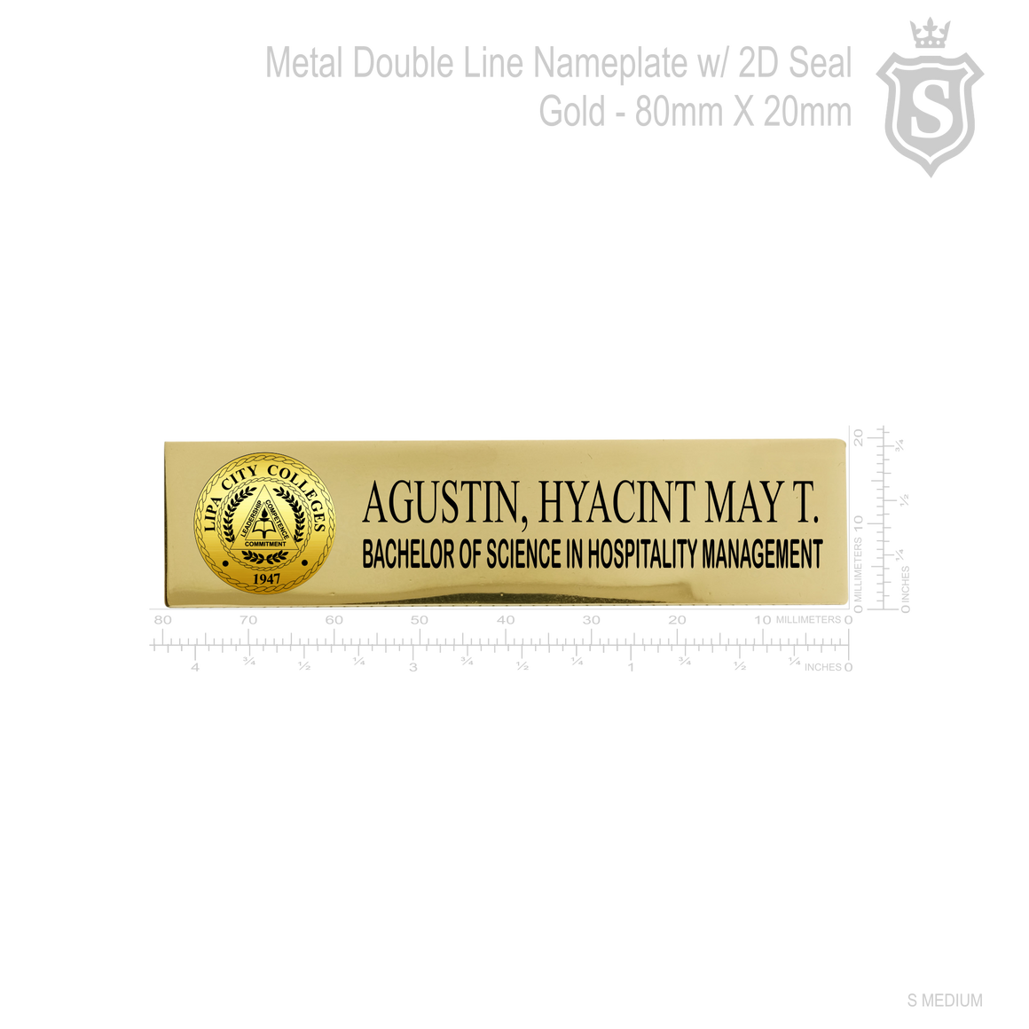 Lipa City College Nameplate - BSHM – Suarez Arts