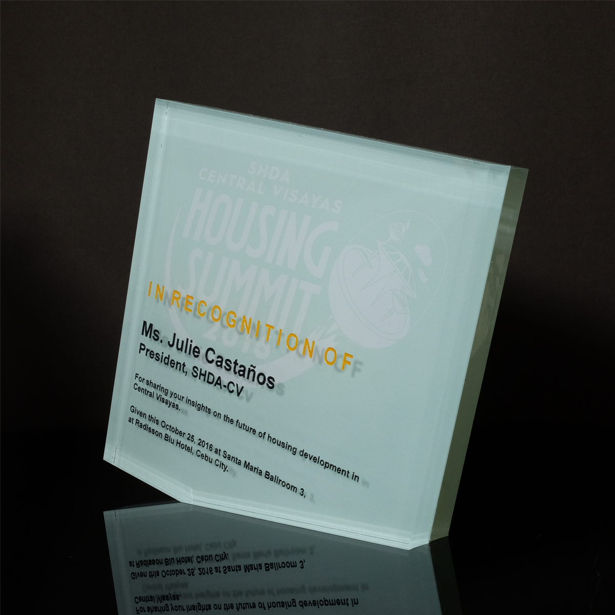 Quickfire Housing Summit Plaque – Suarez Arts