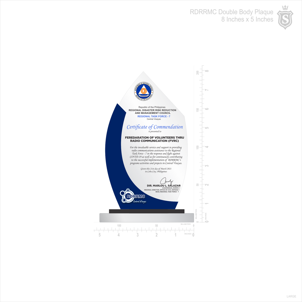 RDRRMC Plaque – Suarez Arts