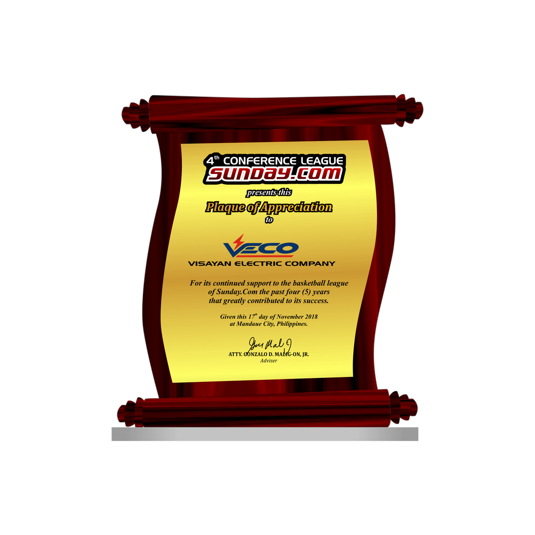 VECO Acrylic Scroll Design Plaque – Suarez Arts