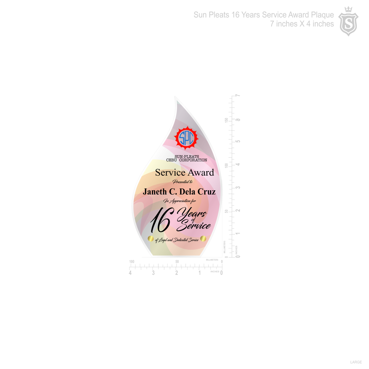 Teardrop Plaque Of Appreciation with Brass Rod – Suarez Arts