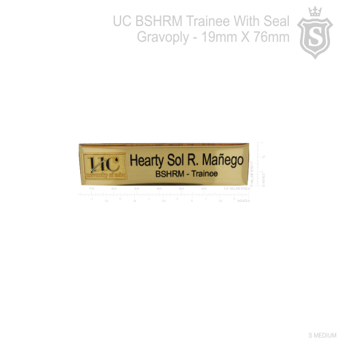 University of Cebu (UC) Trainee Nameplate - BSHRM – Suarez Arts