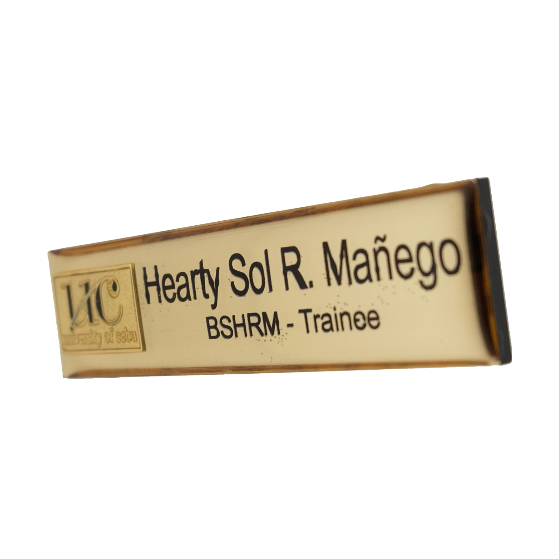 University of Cebu (UC) Trainee Nameplate - BSHRM – Suarez Arts