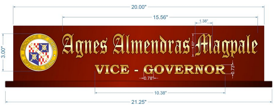 Cebu Provincial Capitol Vice Governor Table Signage – Suarez Arts